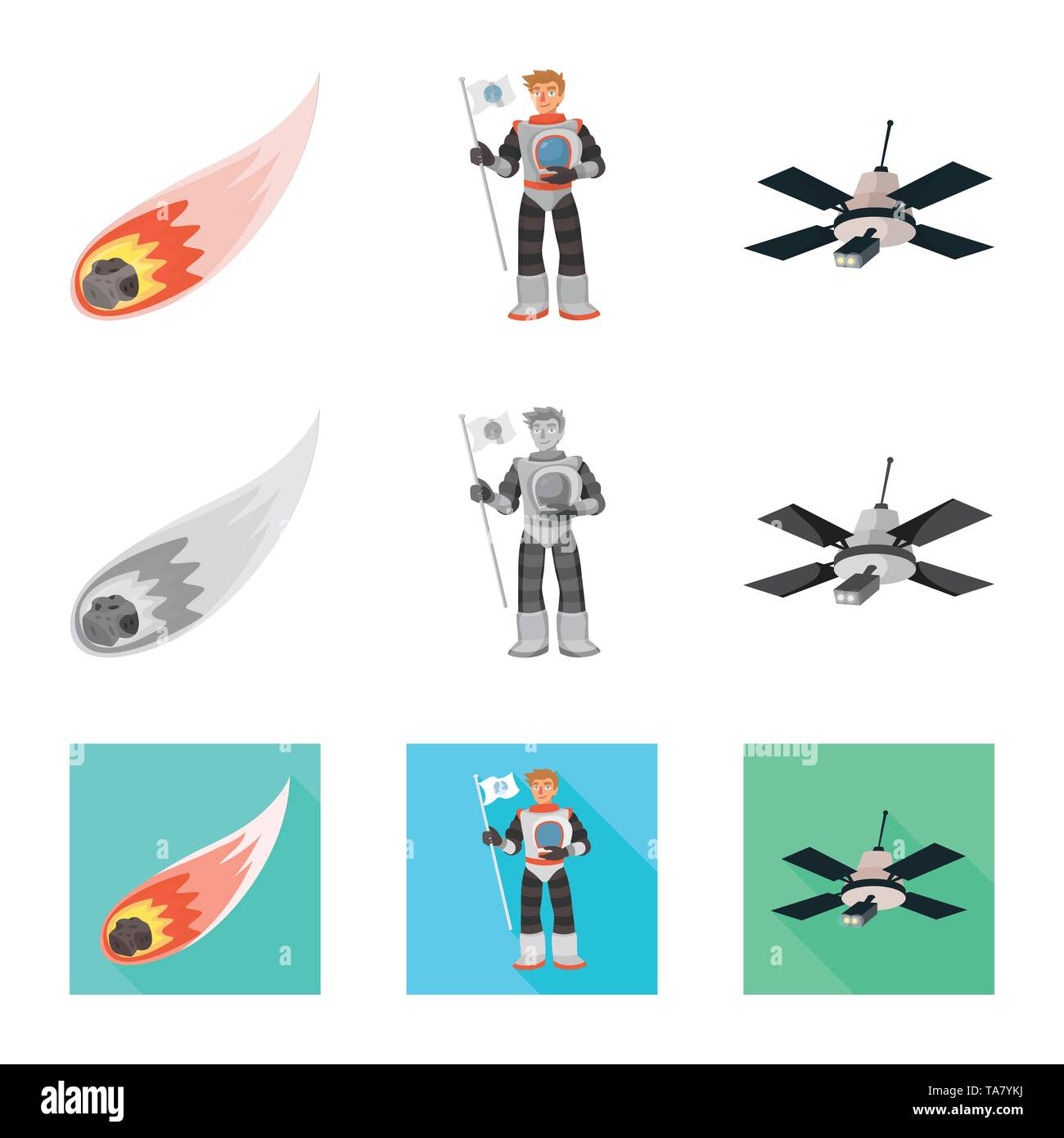 Vector illustration of astronomy and technology logo. Collection of ...