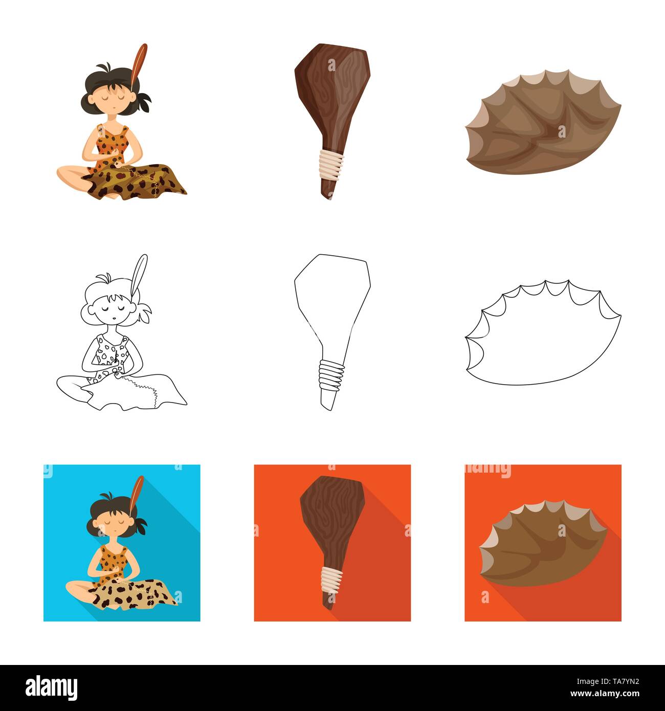 Isolated object of evolution and prehistory sign. Set of evolution and ...