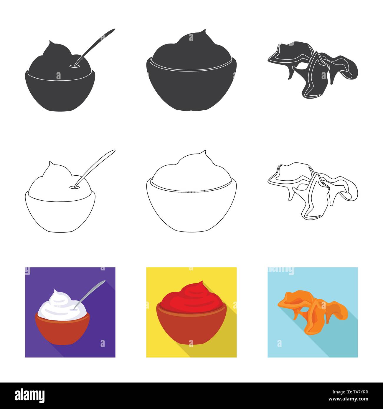 Vector design of taste and product symbol. Set of taste and cooking ...