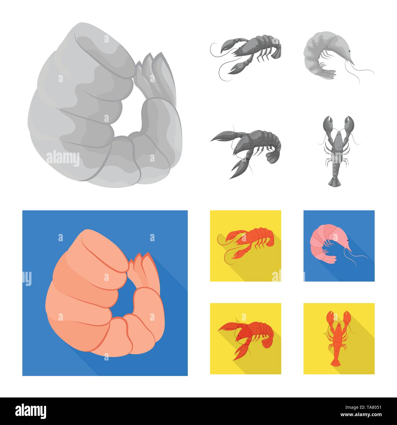 Vector design of appetizer and ocean icon. Collection of appetizer and ...