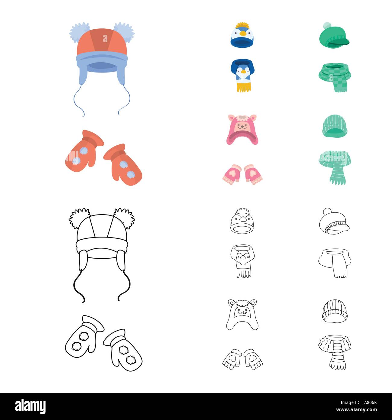 Vector illustration of clothes and texture symbol. Set of clothes and ...