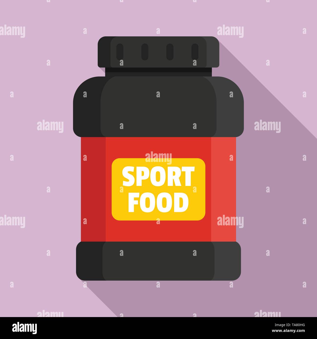 Sport food jar icon. Flat illustration of sport food jar vector icon ...