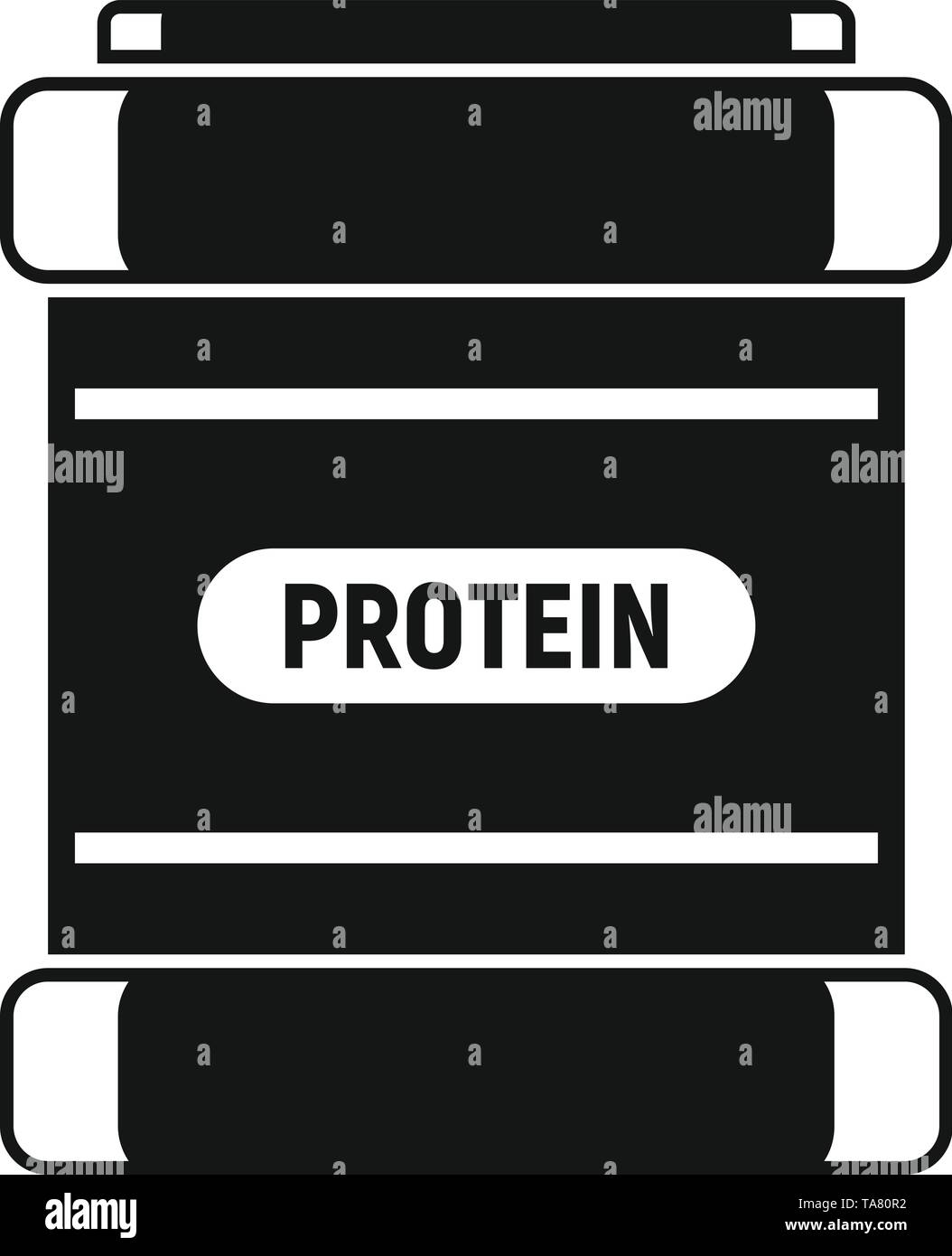 Protein sport jar icon. Simple illustration of protein sport jar vector ...