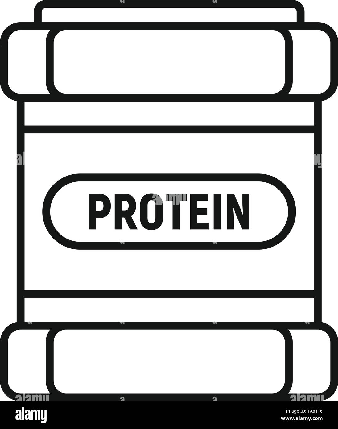 Protein sport jar icon. Outline protein sport jar vector icon for web ...