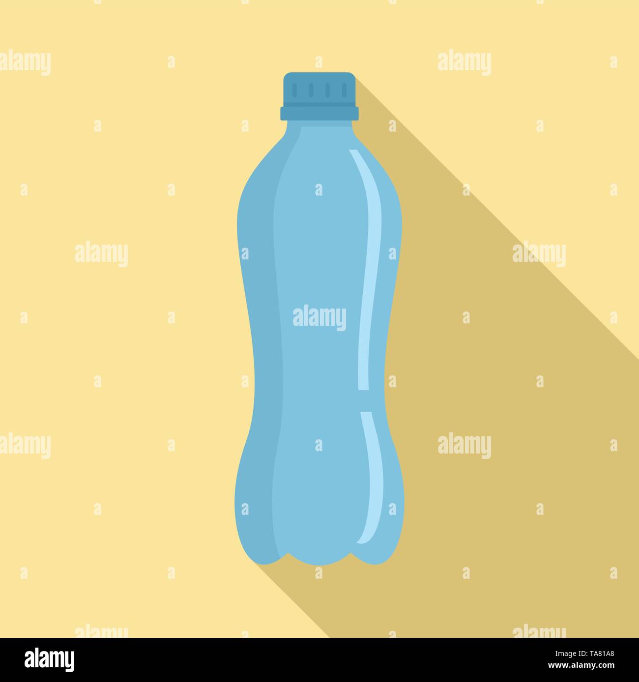 Plastic water bottle icon. Flat illustration of plastic water bottle ...
