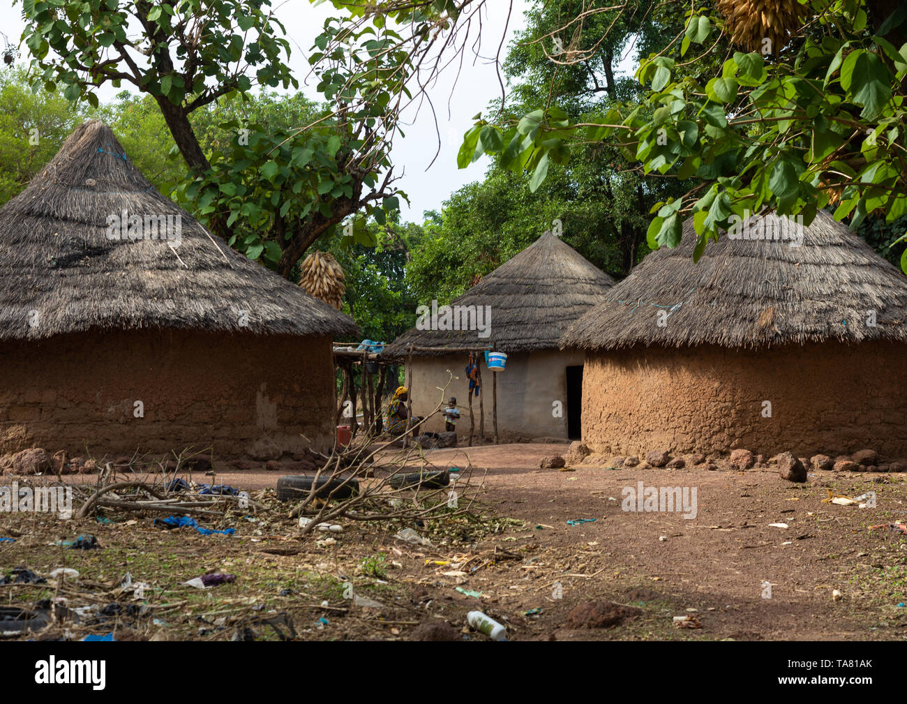 Huts in a Peul tribe village, Savanes district, Boundiali, Ivory Coast ...