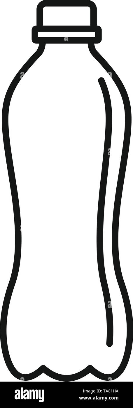 Plastic water bottle icon. Outline plastic water bottle vector icon for ...