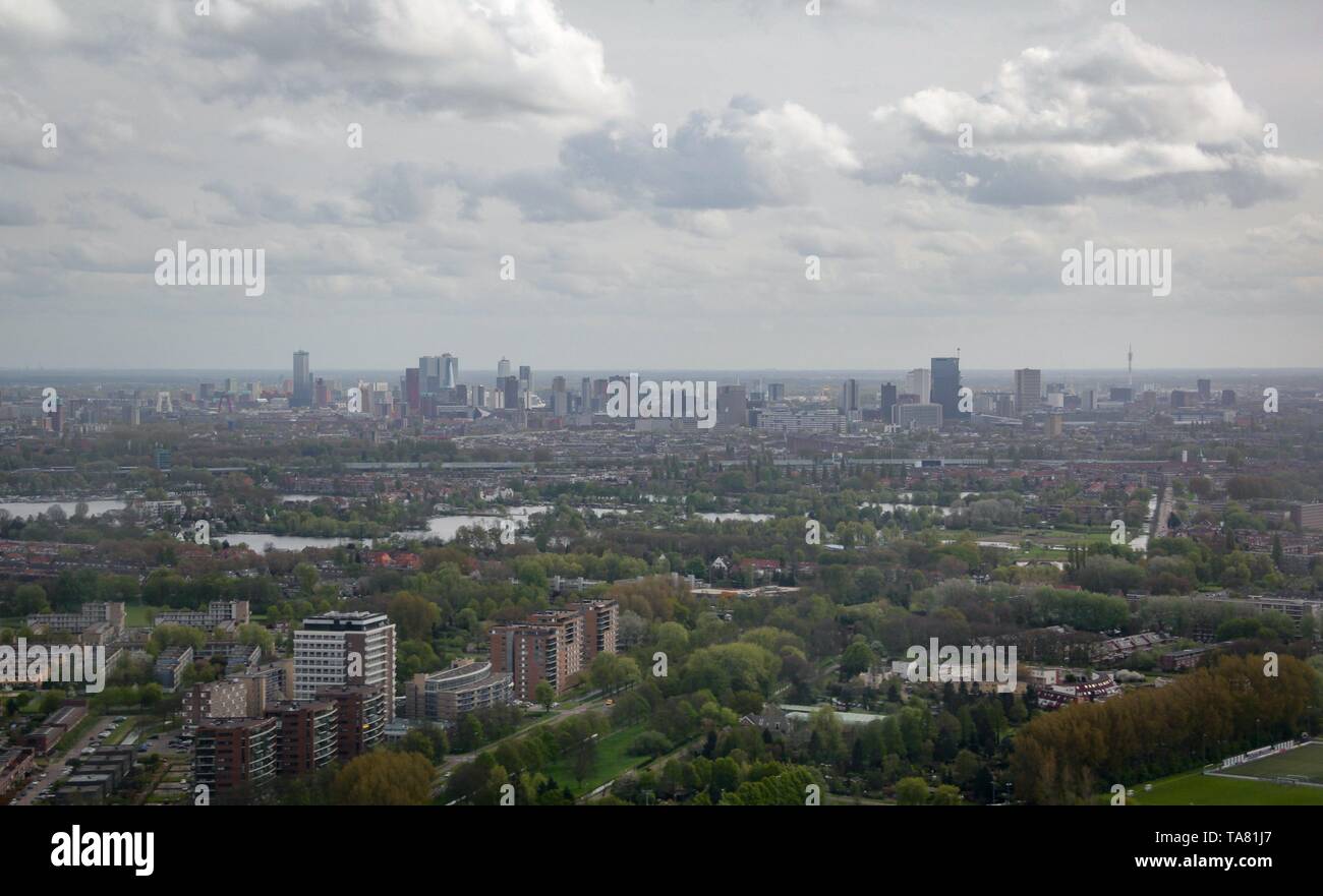 Aerial view from a plane at Rotterdam, The Netherlands Stock Photo - Alamy