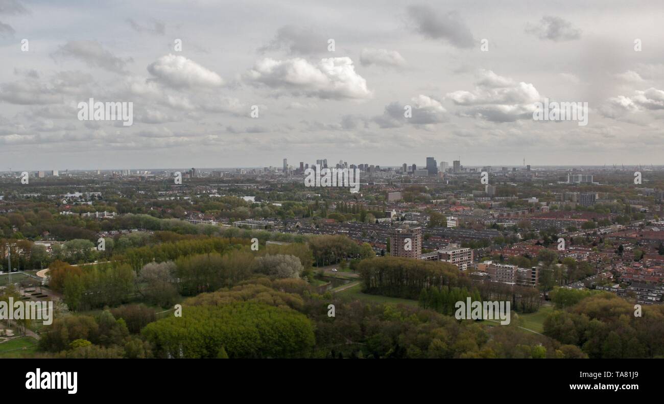 Aerial view from a plane at Rotterdam, The Netherlands Stock Photo - Alamy