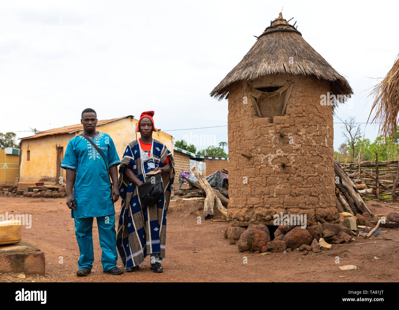 Young men attending the Poro society age-grade initiation in Senufo ...