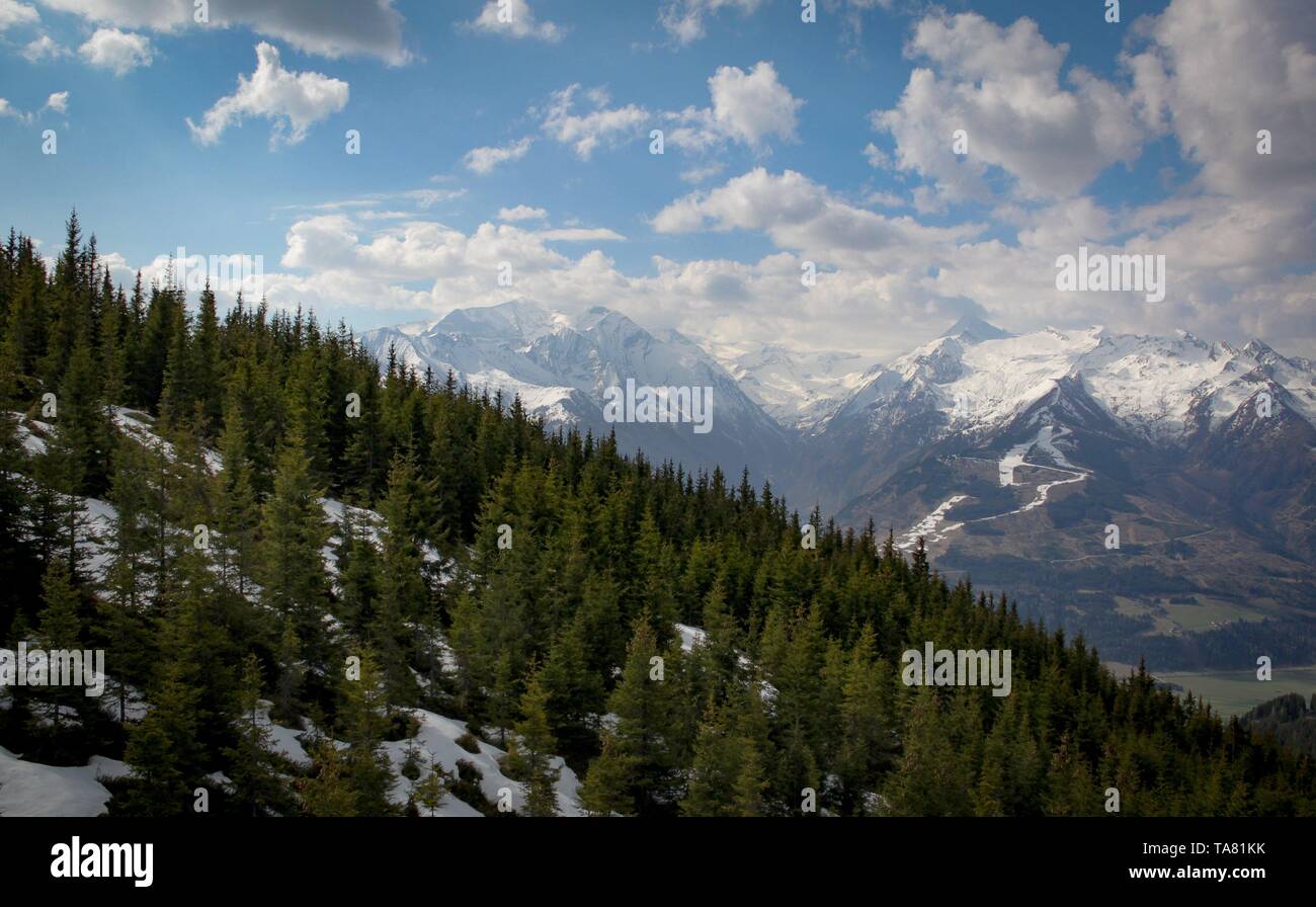 snow disappearing in Austrian Alps in the springtime Stock Photo - Alamy