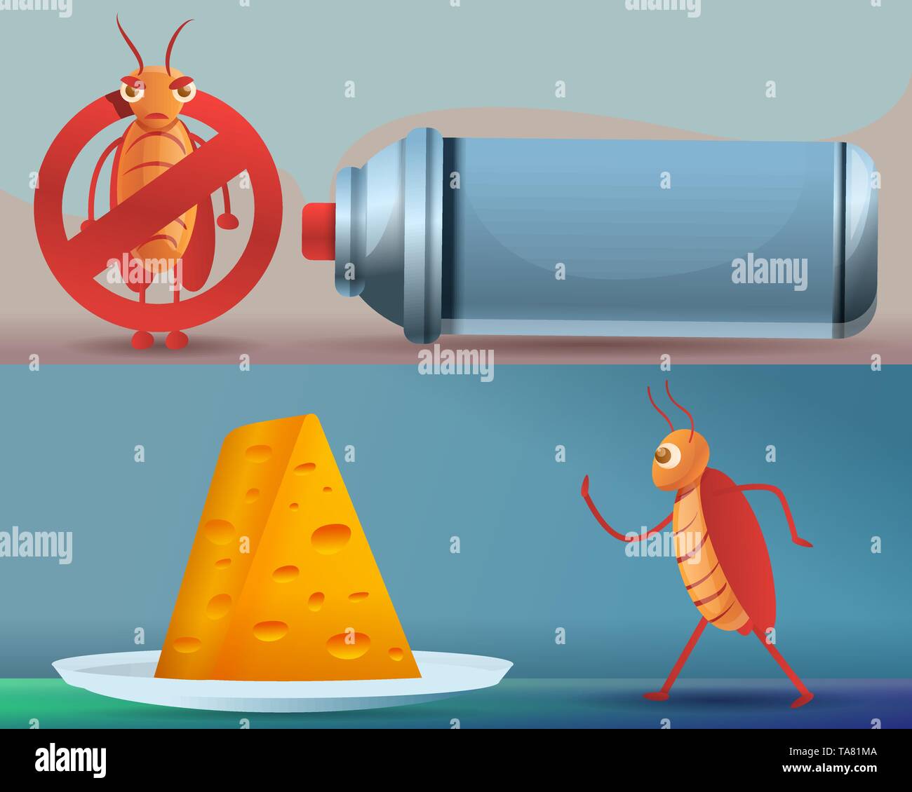 Cockroach banner set. Cartoon illustration of cockroach vector banner ...