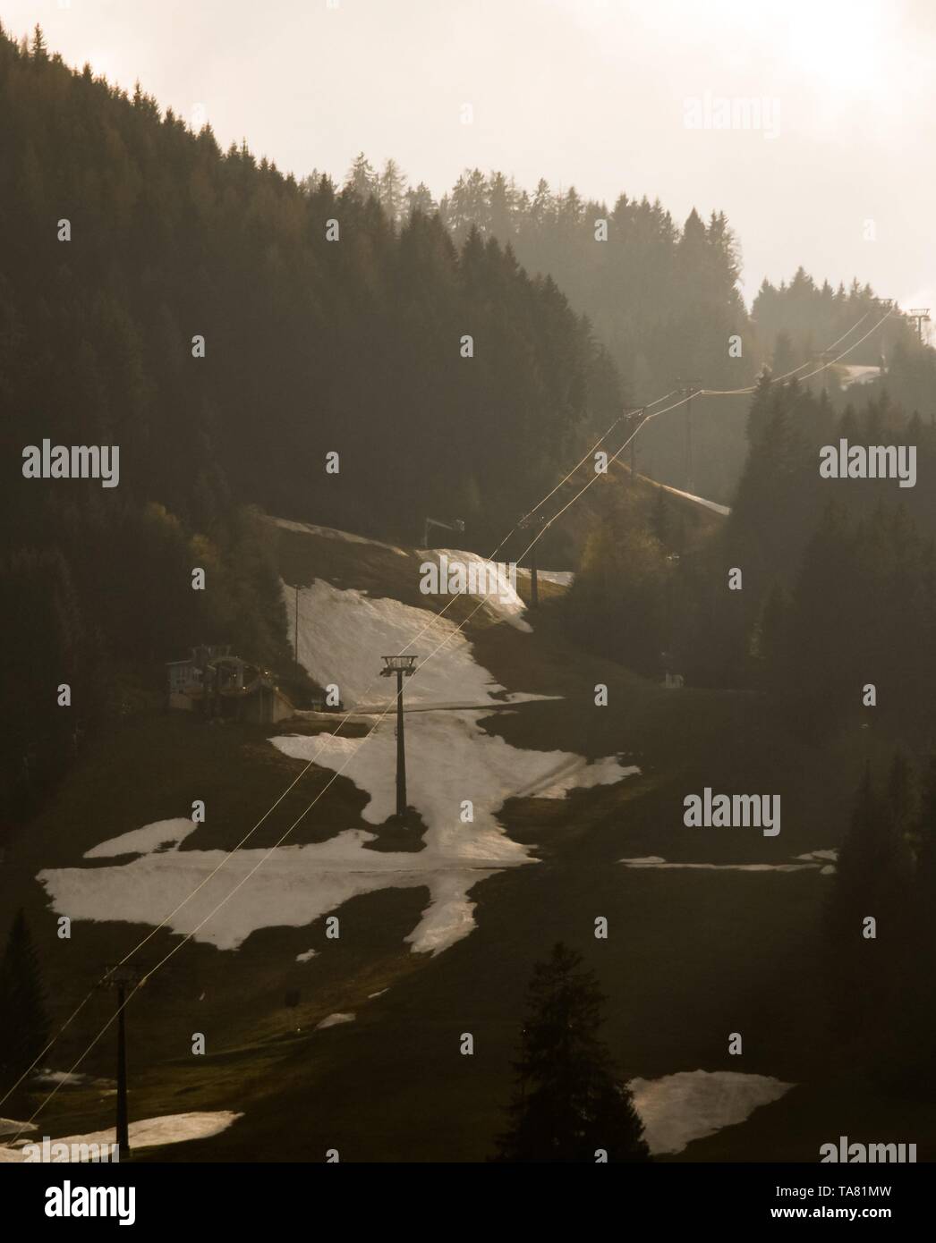 snow disappearing in Austrian Alps in the springtime Stock Photo - Alamy