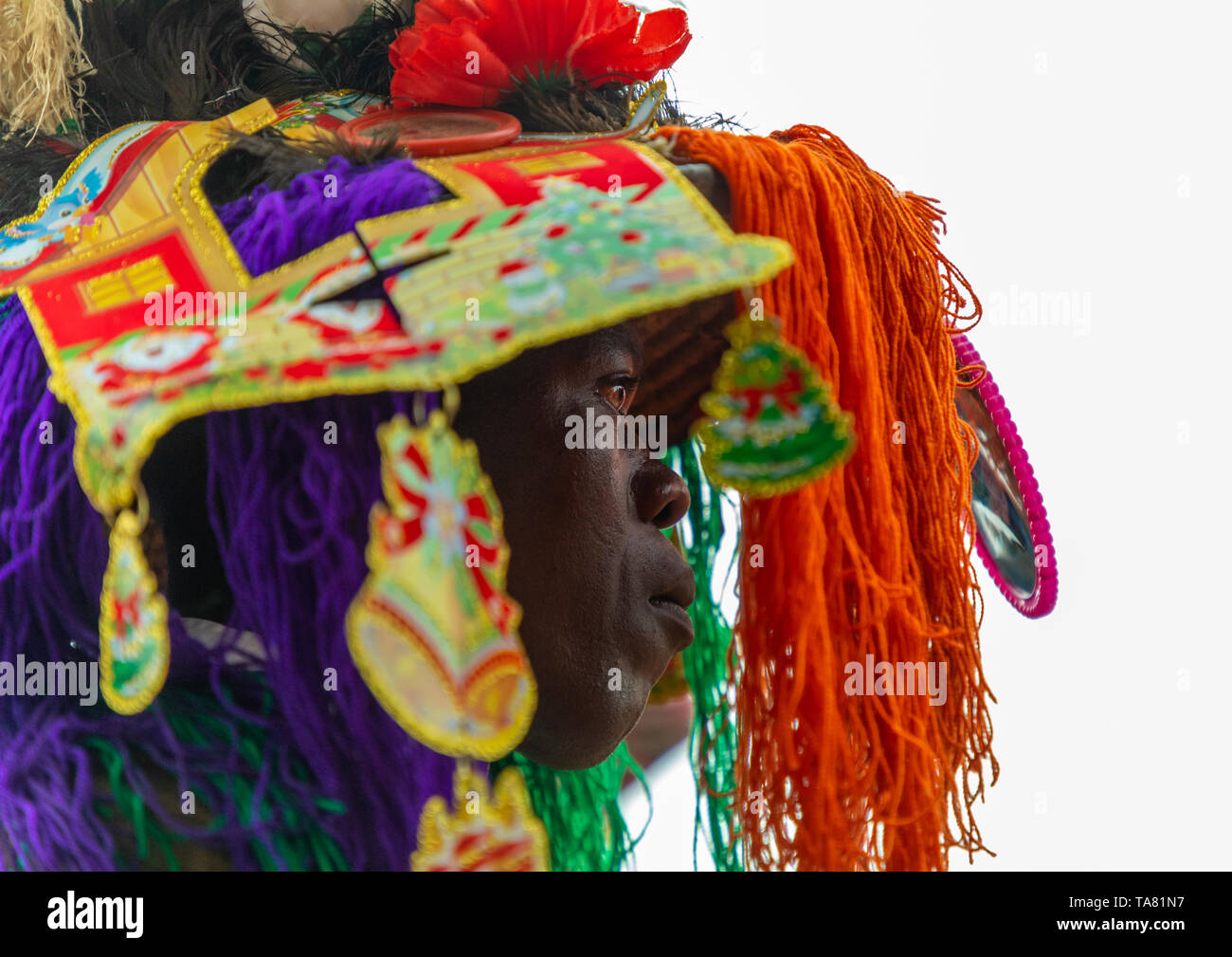 Tribal chief during the Ngoro dance, Savanes district, Ndara, Ivory ...