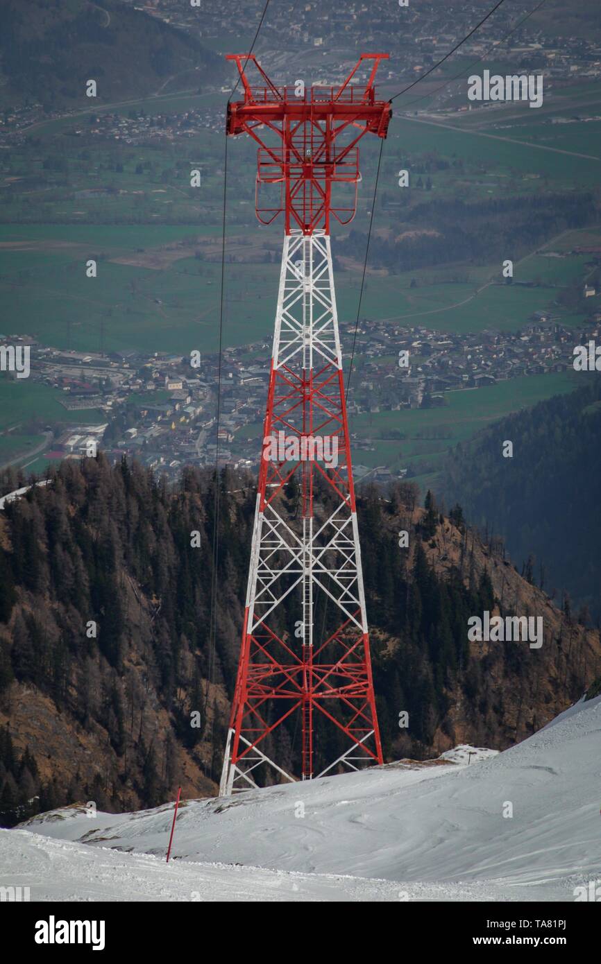Snow disappearing in Austrian alps in the spring Stock Photo - Alamy