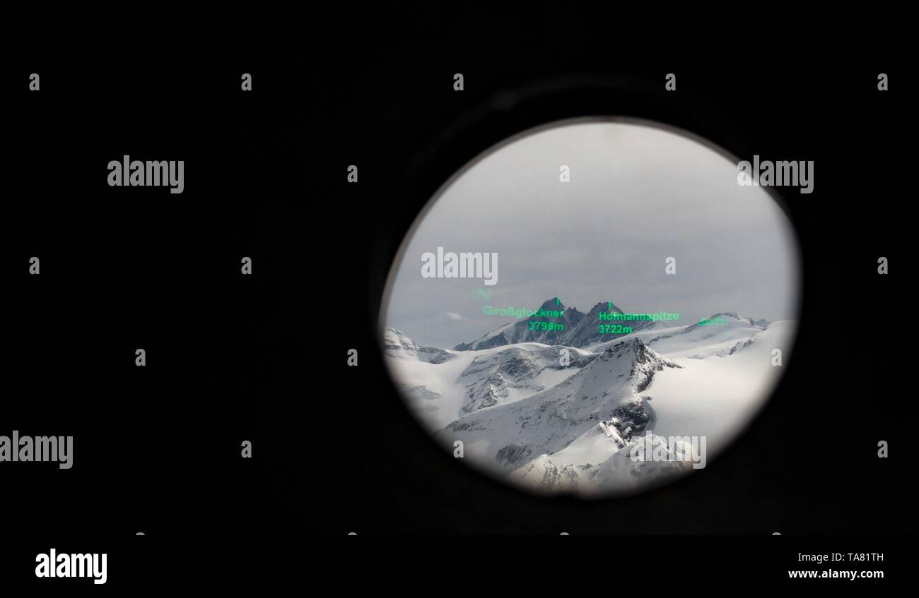 Analog Augmented reality displaying names and heights of mountains ...