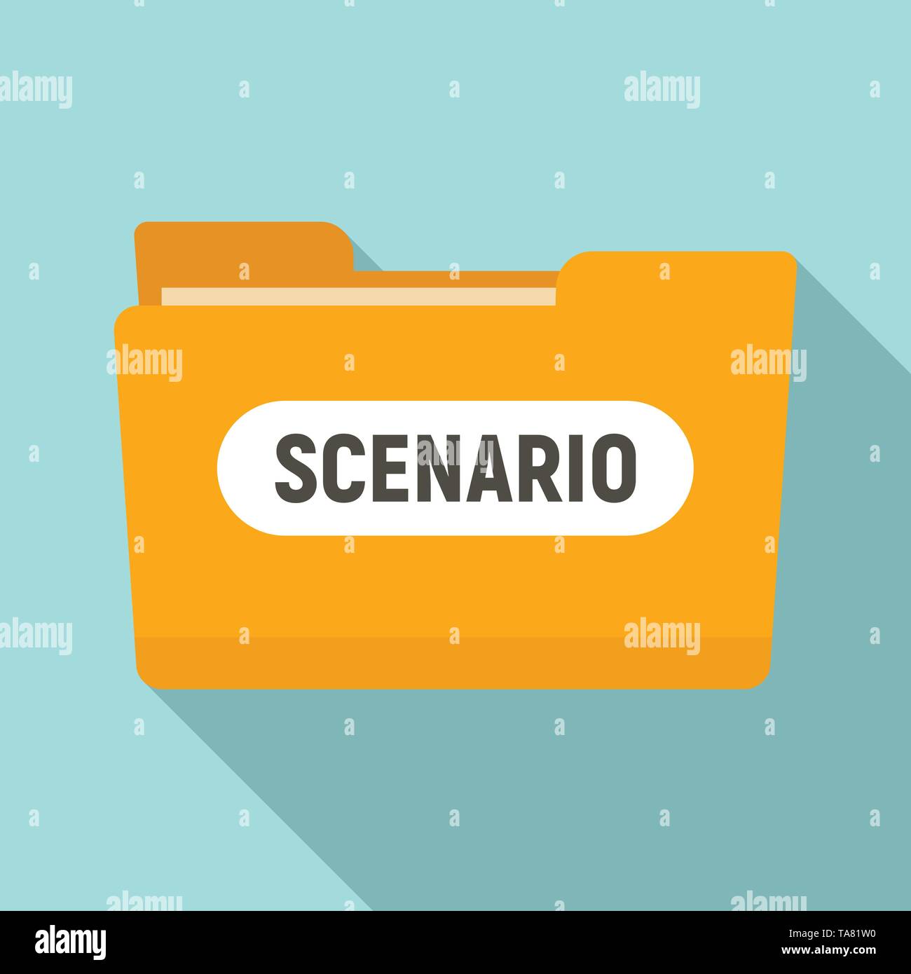 Film folder scenario icon. Flat illustration of film folder scenario ...