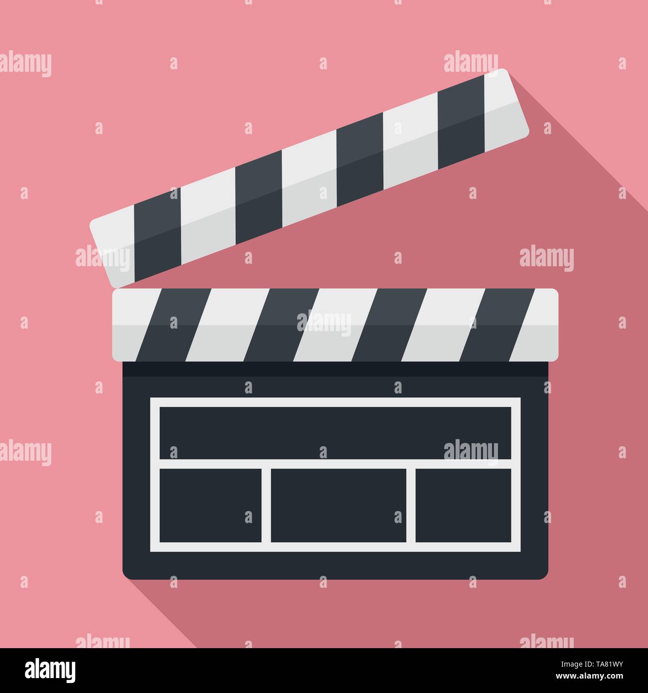Film clapper icon. Flat illustration of film clapper vector icon for ...