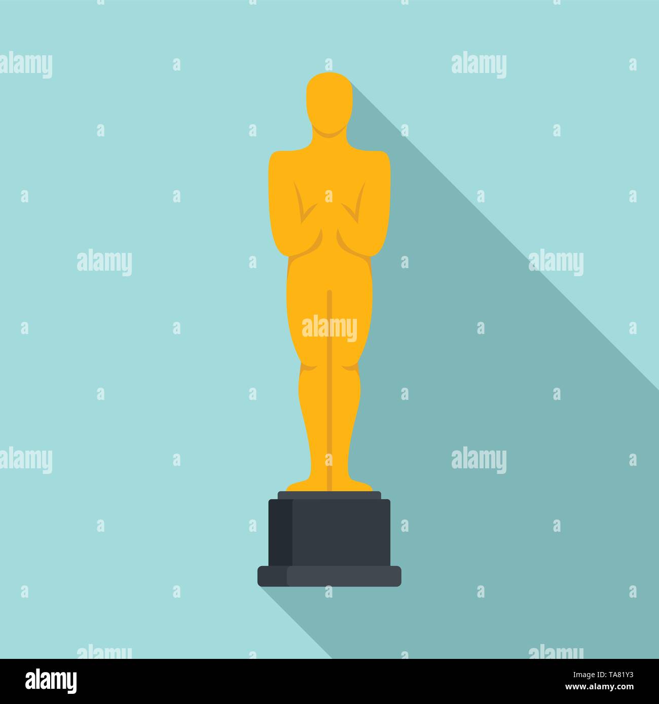 Oscar statue icon. Flat illustration of oscar statue vector icon for ...