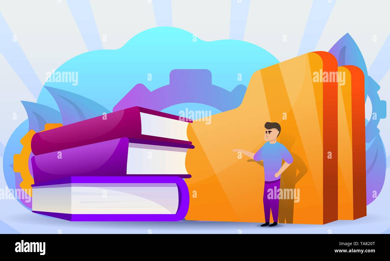 Archive concept background. Cartoon illustration of archive vector ...