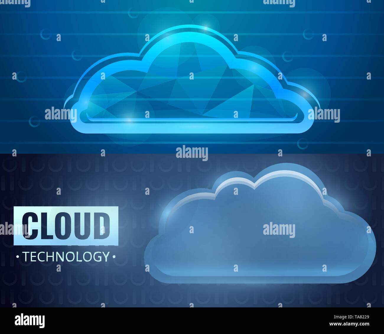 Cloud technology banner set. Cartoon illustration of cloud technology ... Cloud technology banner set. Cartoon illustration of cloud technology ...