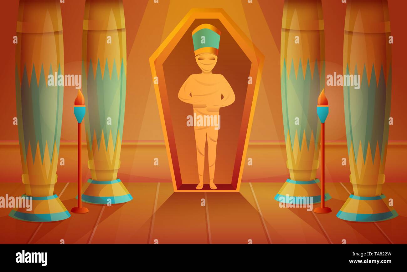 Mummy concept background. Cartoon illustration of mummy vector concept ...