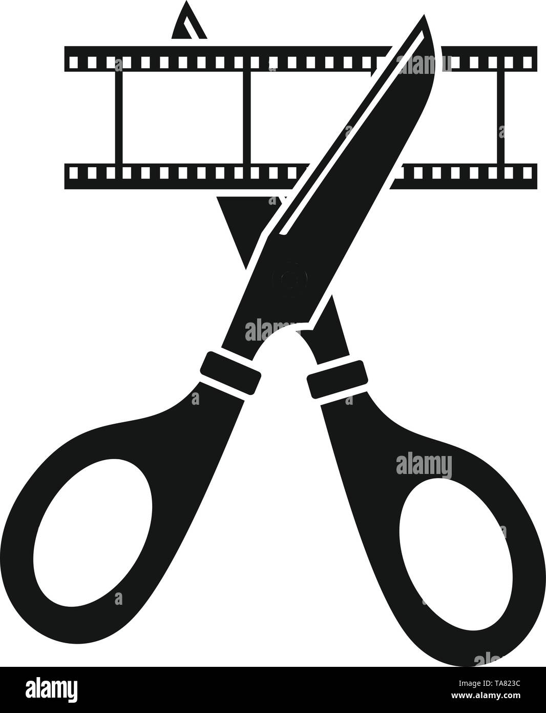 Scissors cut film icon. Simple illustration of scissors cut film vector ...