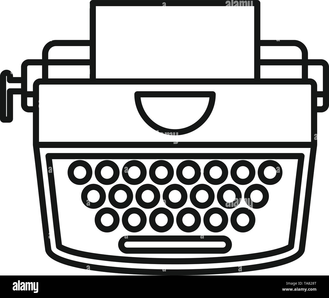 Retro typewriter icon. Outline retro typewriter vector icon for web ...