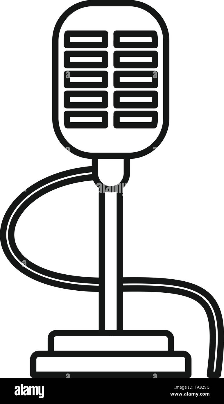 Retro microphone icon. Outline retro microphone vector icon for web ...