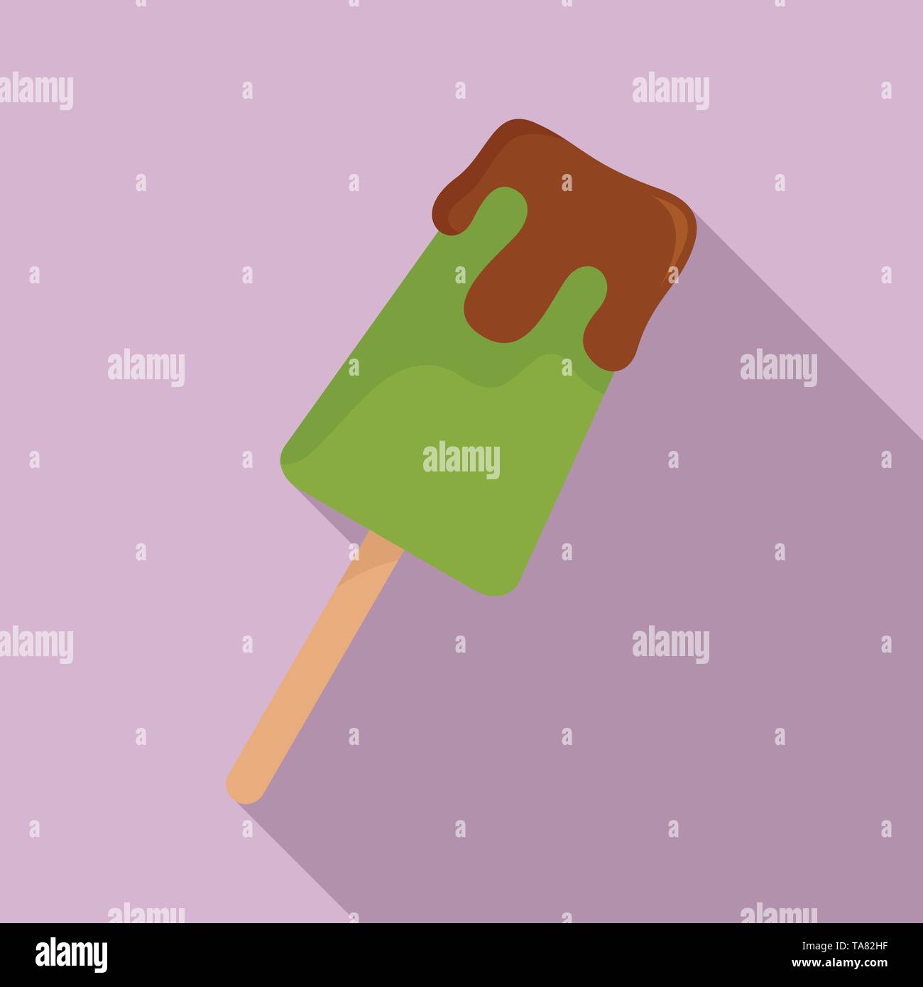 Matcha ice cream icon. Flat illustration of matcha ice cream vector ...