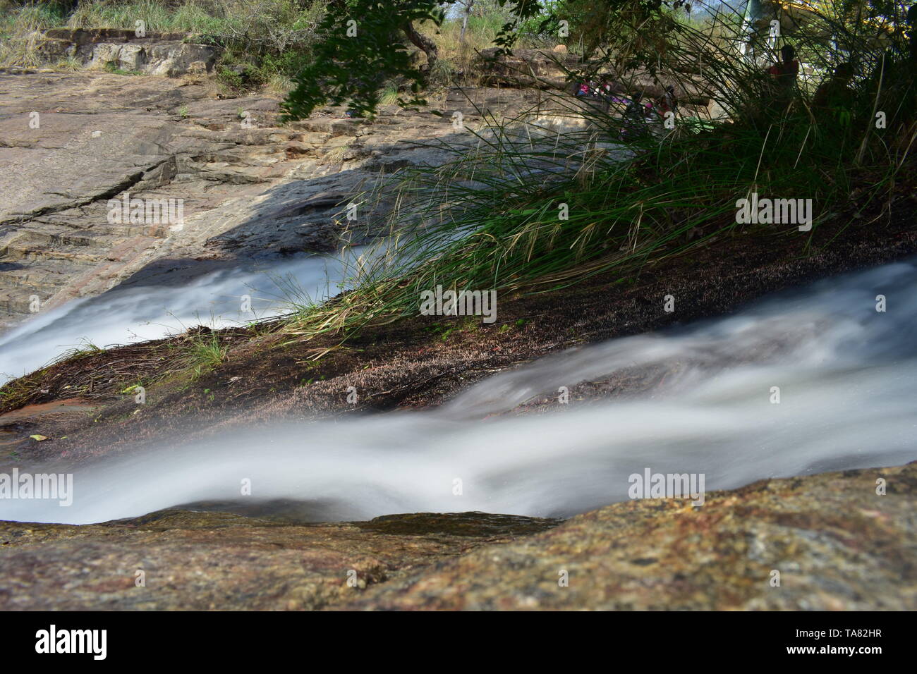 Kumbakkarai Water Falls - The Pambar river Stock Photo - Alamy