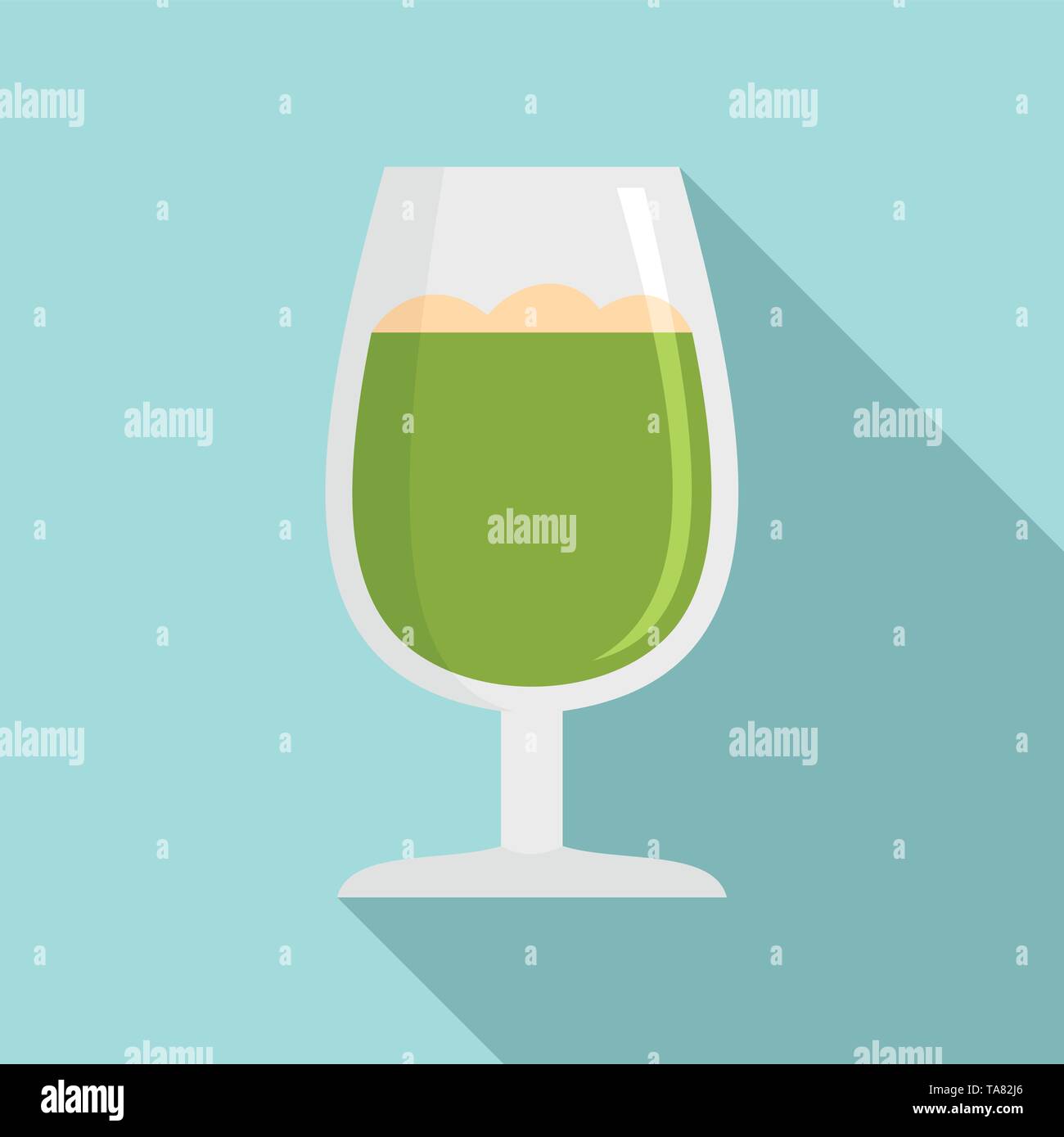 Matcha glass icon. Flat illustration of matcha glass vector icon for ...