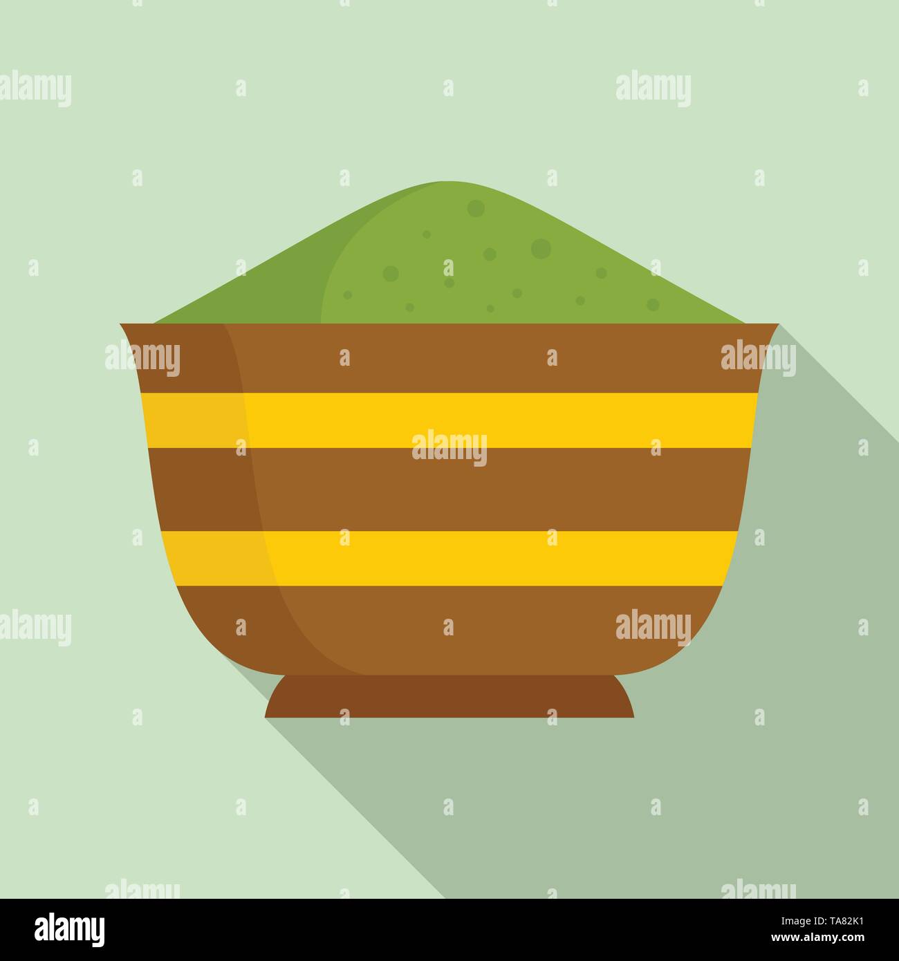 Matcha bowl icon. Flat illustration of matcha bowl vector icon for web ...