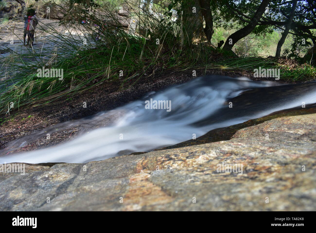 Kumbakkarai Water Falls - The Pambar river Stock Photo - Alamy