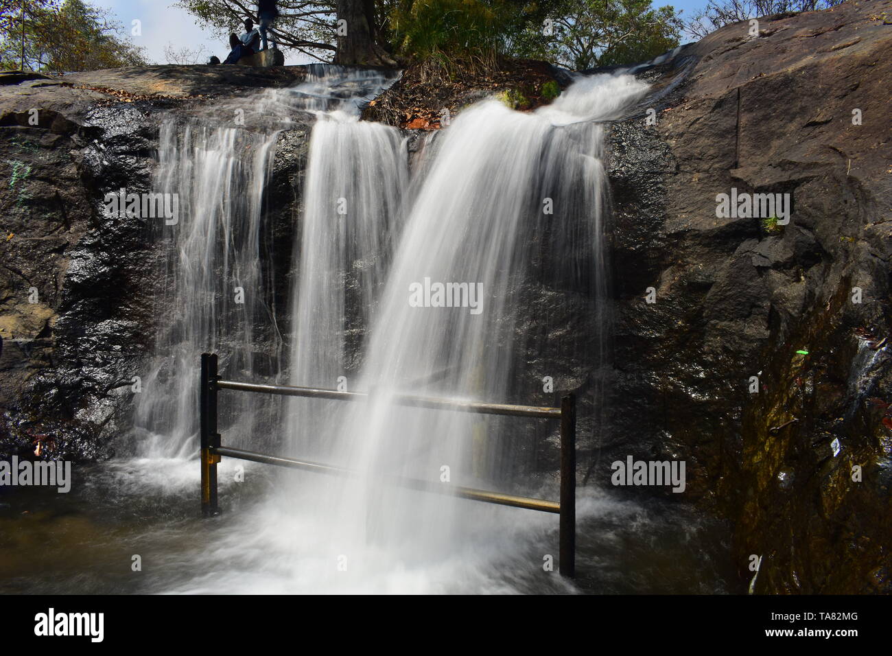 Kumbakkarai Water Falls in the foothills of the Kodaikanal Hills Stock ...