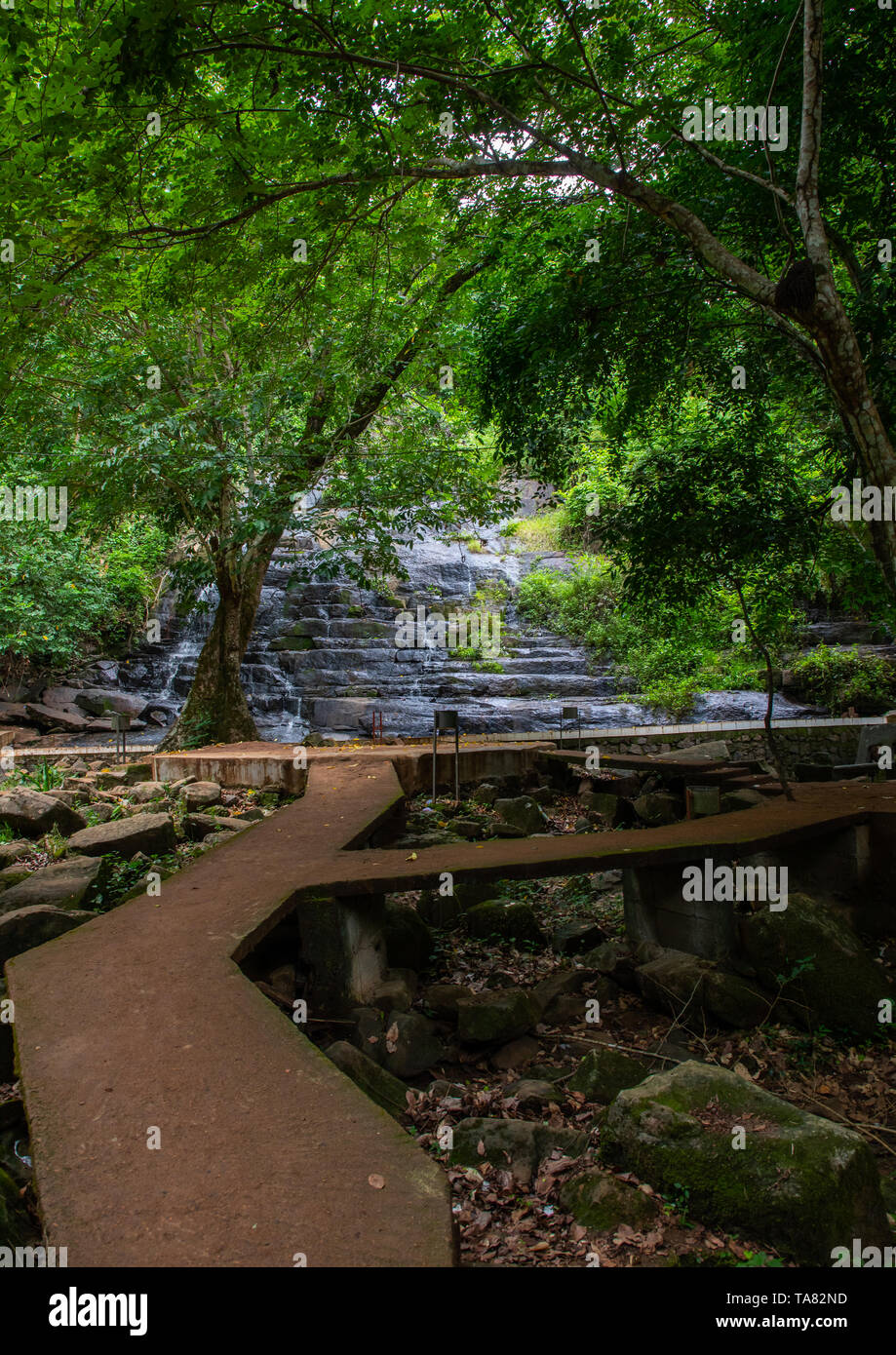 Small waterfall in summertime, Tonkpi Region, Man, Ivory Coast Stock ...