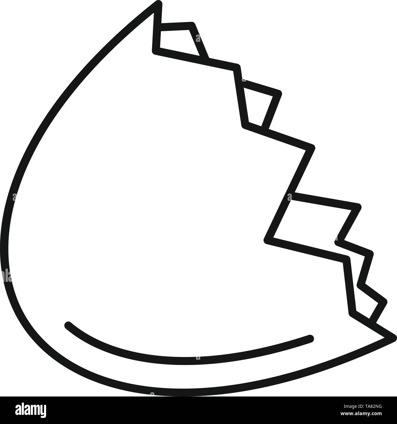 Half eggshell icon. Outline half eggshell vector icon for web design ...