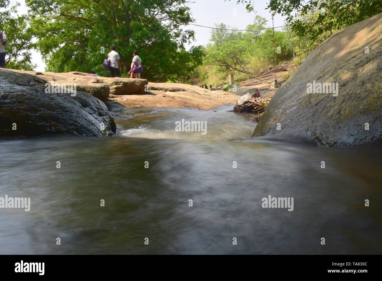 Kumbakkarai Water Falls - The Pambar river Stock Photo - Alamy