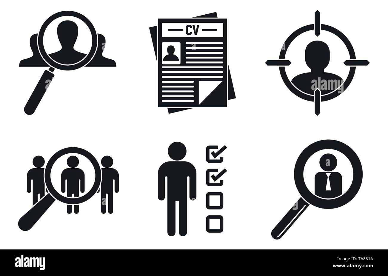 Recruitment icons set. Simple set of recruitment vector icons for web ...