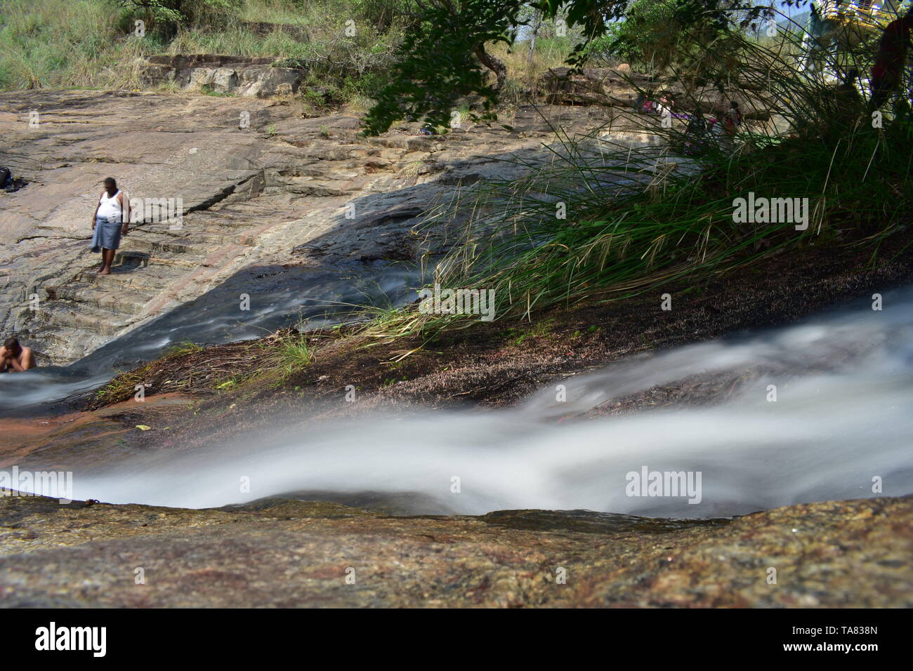 Kumbakkarai Water Falls - The Pambar river Stock Photo - Alamy