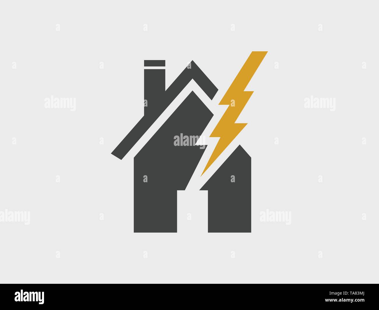House and lightning damage, vector icon Stock Vector Image & Art - Alamy