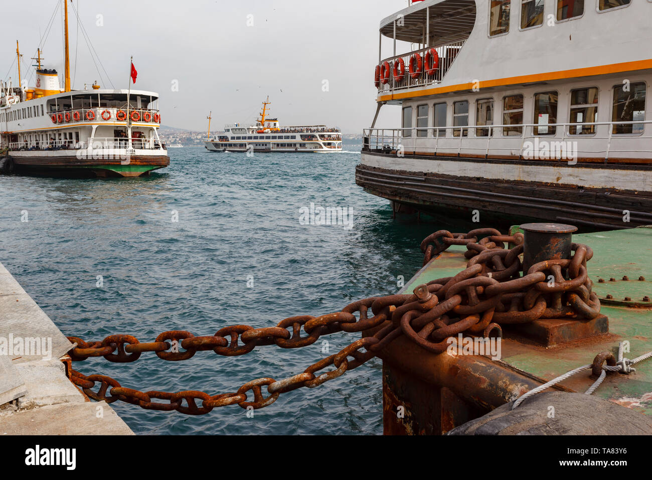 Passenger ferries on the Bosphorus, Istanbul, Turkey Stock Photo - Alamy