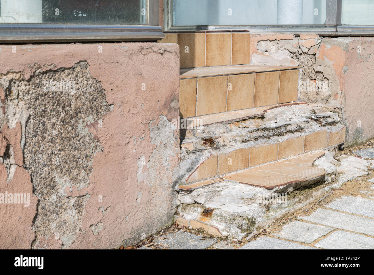 Old damaged tiled steps, Germany Stock Photo - Alamy