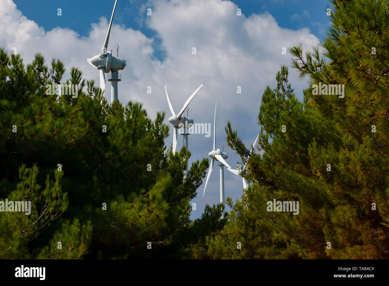 Wind turbines, Bozcaada, Turkey Stock Photo - Alamy