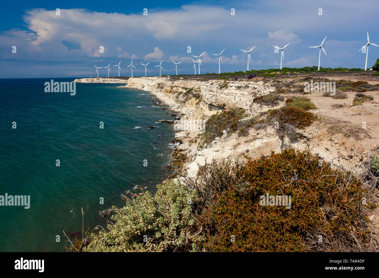 Wind turbines, Bozcaada, Turkey Stock Photo - Alamy
