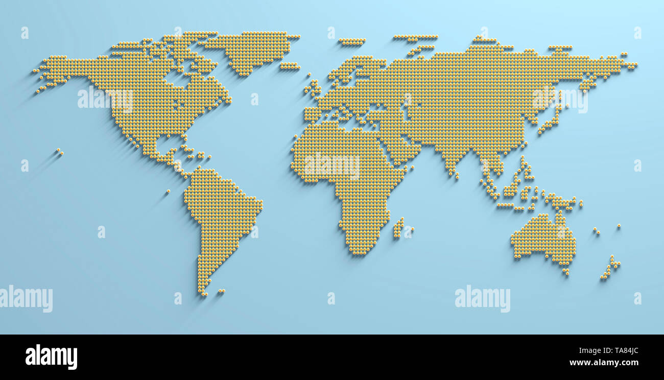 World Map 3D Stock Photo - Alamy