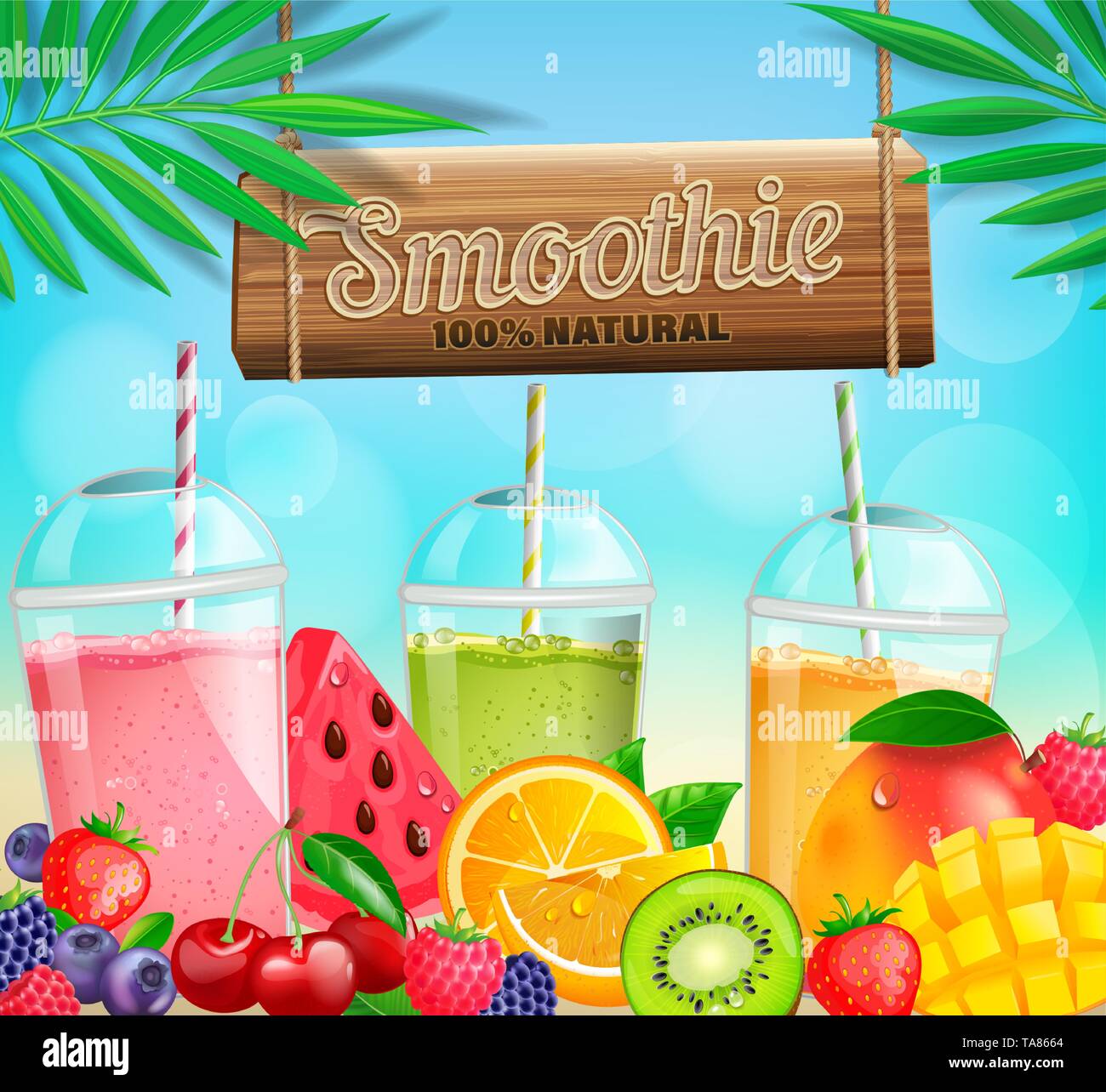 Blueberry smoothie fresh berry Stock Vector Images - Alamy