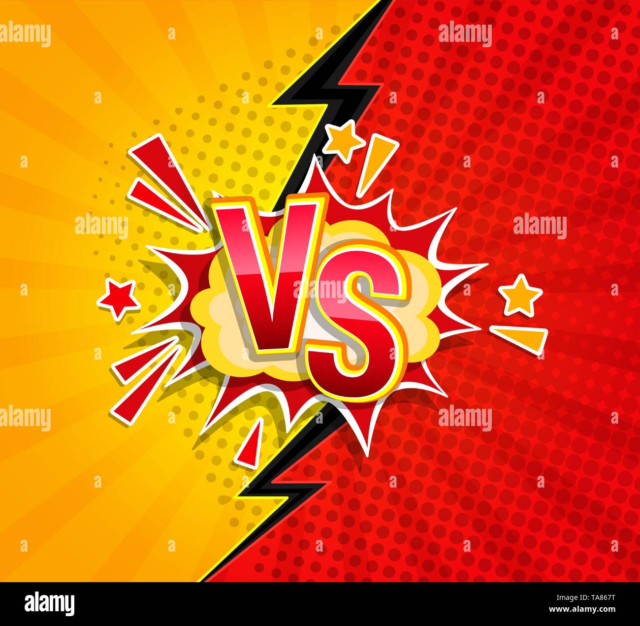 Red yellow comic banner Stock Vector Images - Alamy
