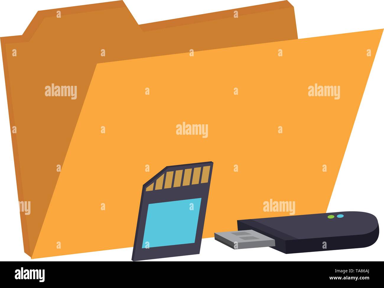 Digital folder with micro sd and usb Stock Vector Image & Art - Alamy
