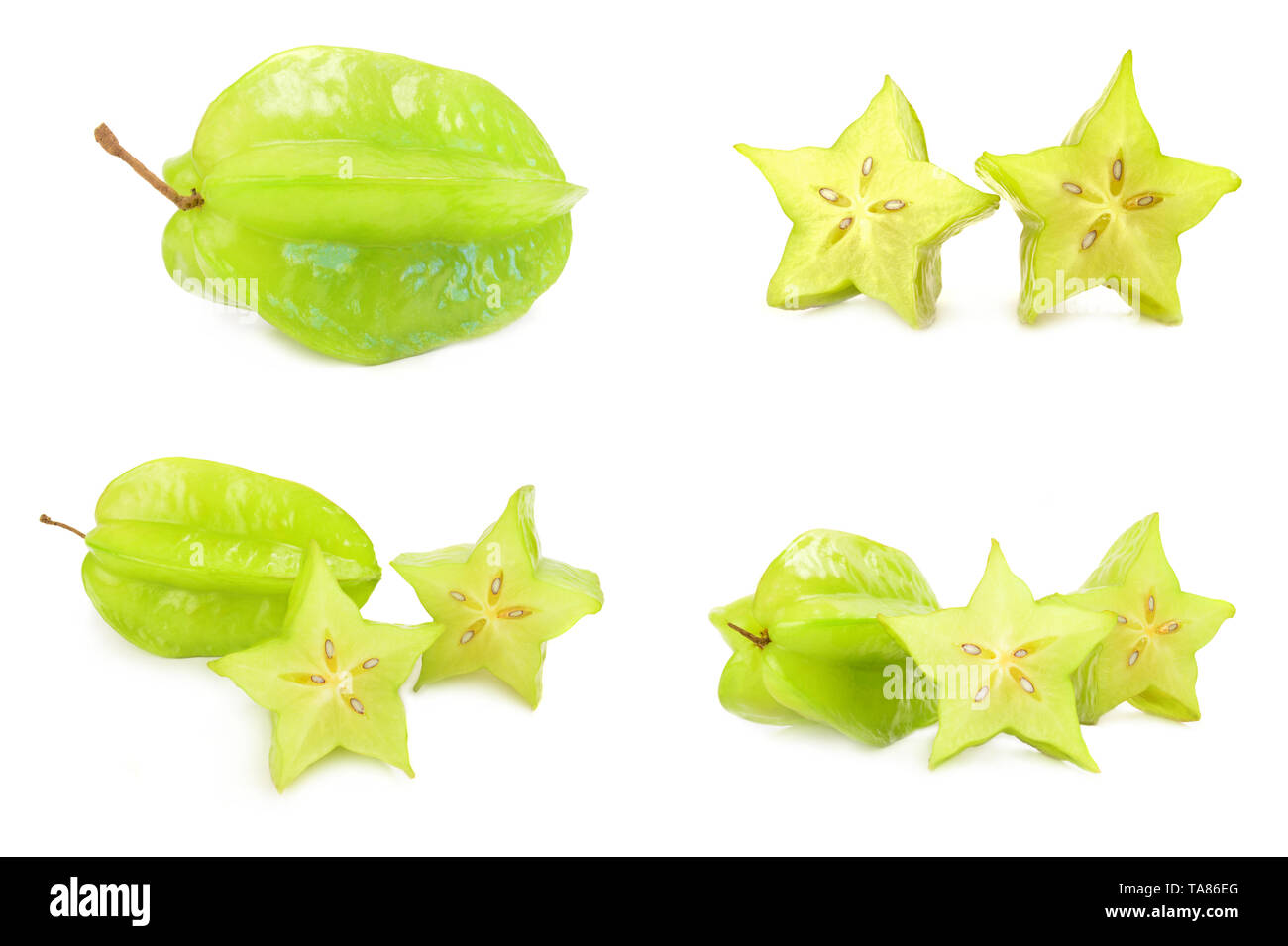 Collage of star apple isolated on a white background Stock Photo - Alamy